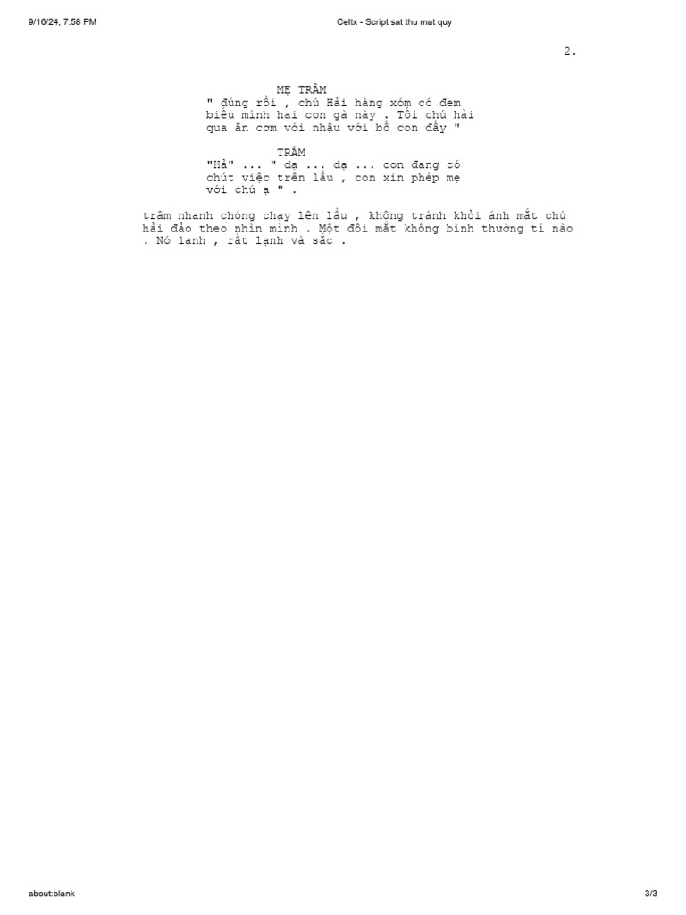 Celtx - Script Sat Thu Mat Quy-3 | PDF