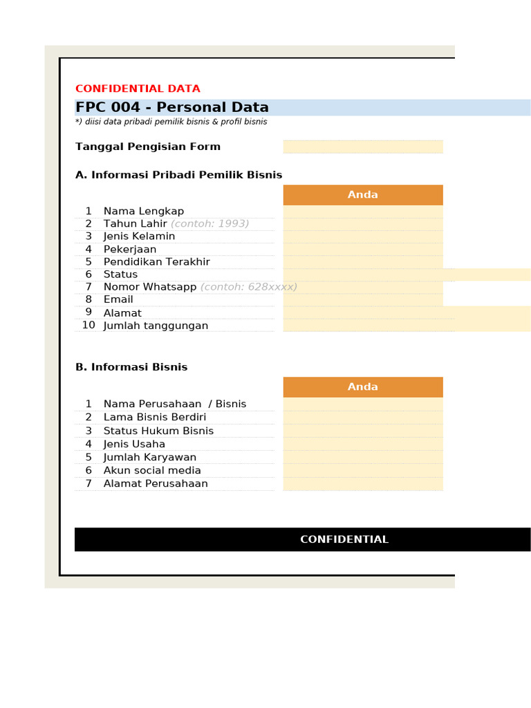 (Please Make A Copy or Download) Form Keuangan Sederhana Umkm Sherly | PDF