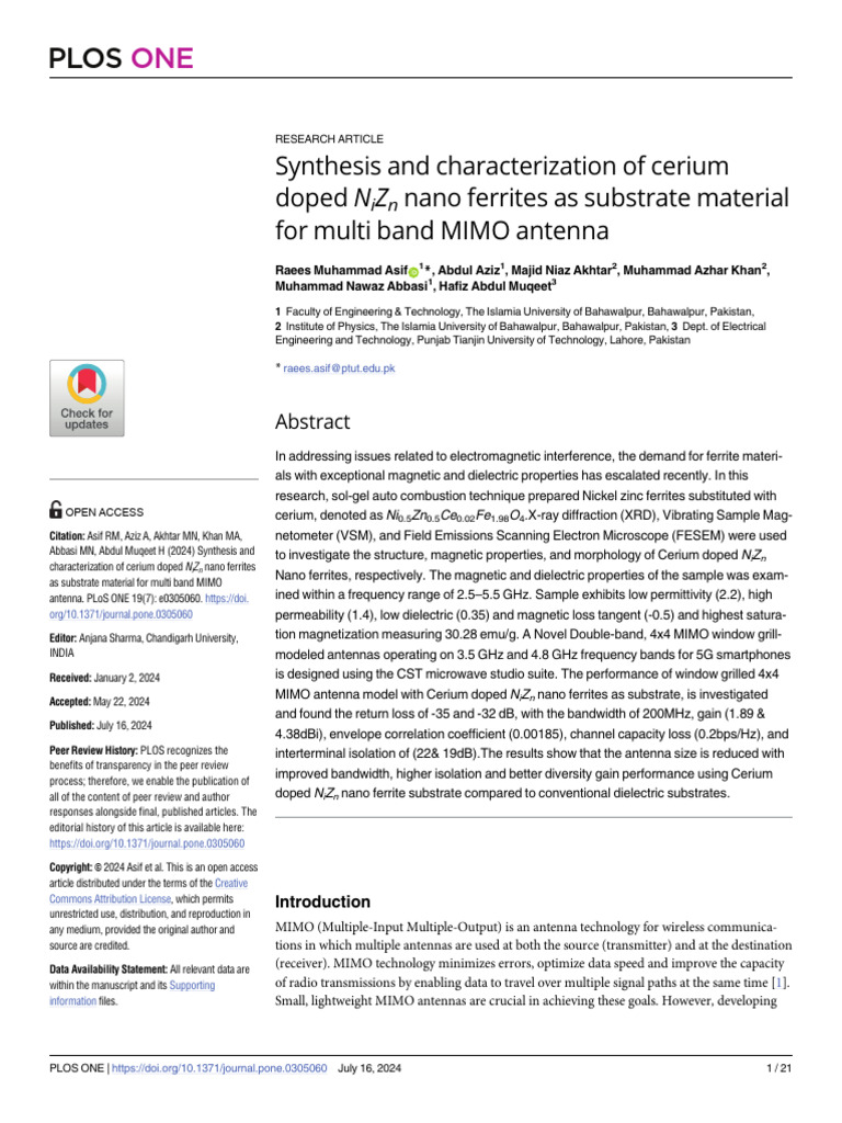 Antenna Plos One | PDF