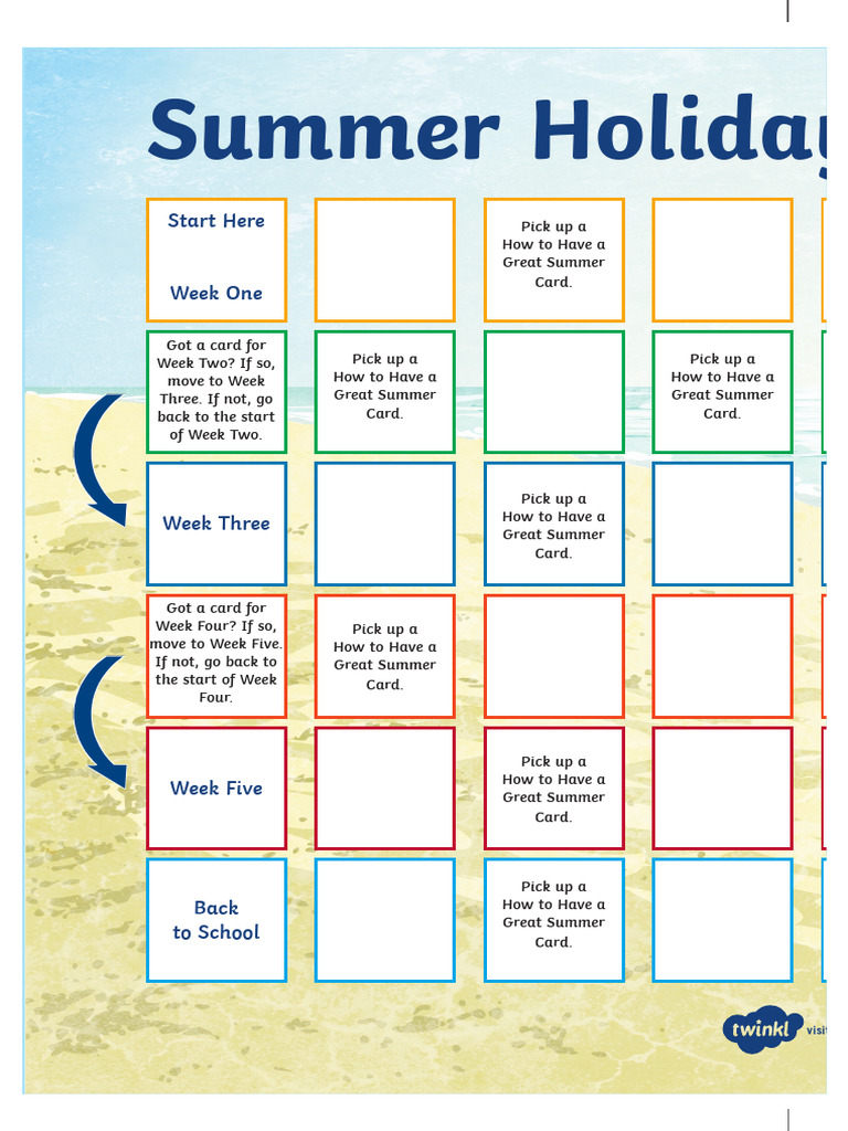 Summer Holidays Board Game 2xa4 | PDF