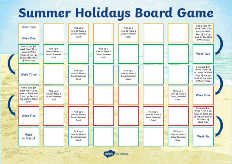 Summer Holidays Board Game A3 | PDF