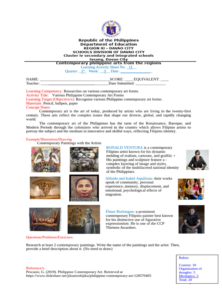 LAS Contemporary 3rd Week | PDF
