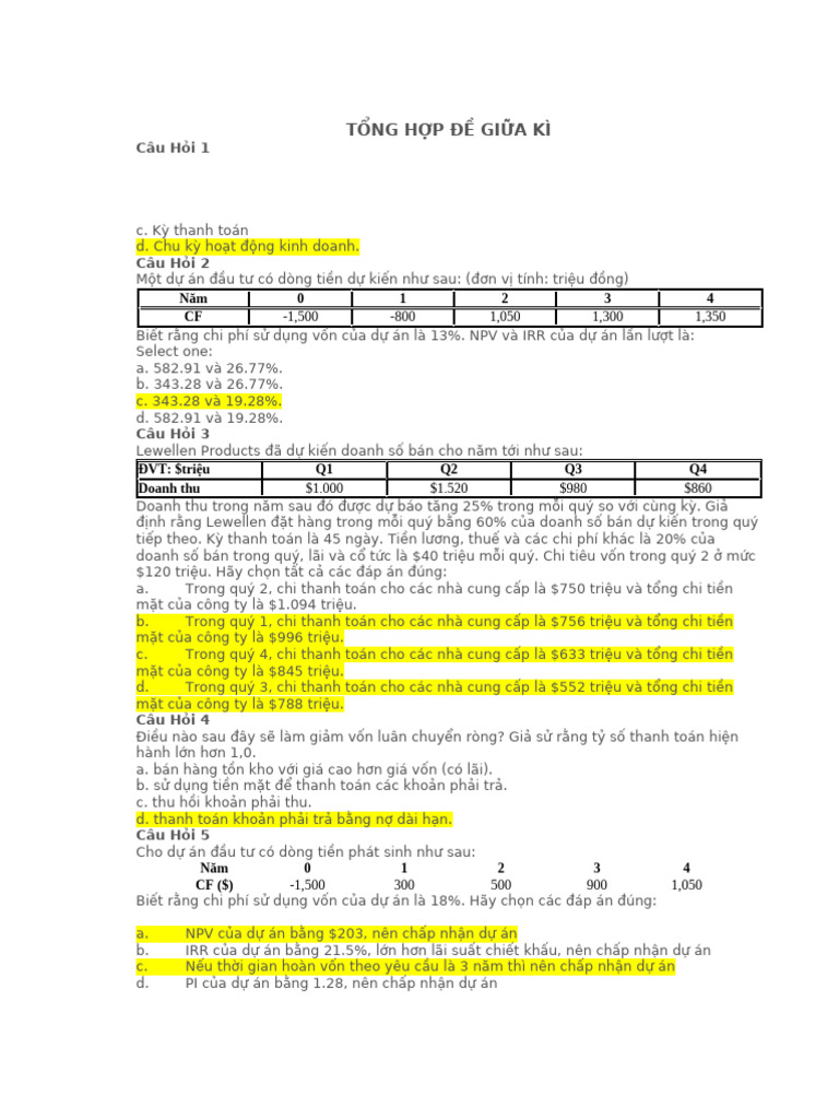 Ôn tập QTTC | PDF