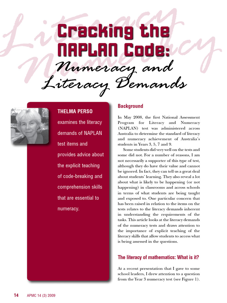 Numeracy and Literacy Demands | PDF