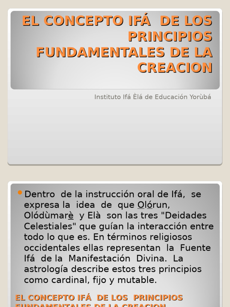El Concepto Ifa de Los Principios Fundamentales | PDF