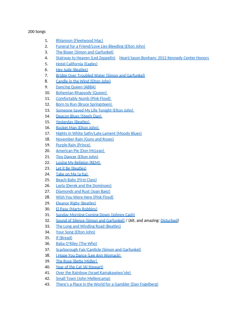 200 Songs | PDF