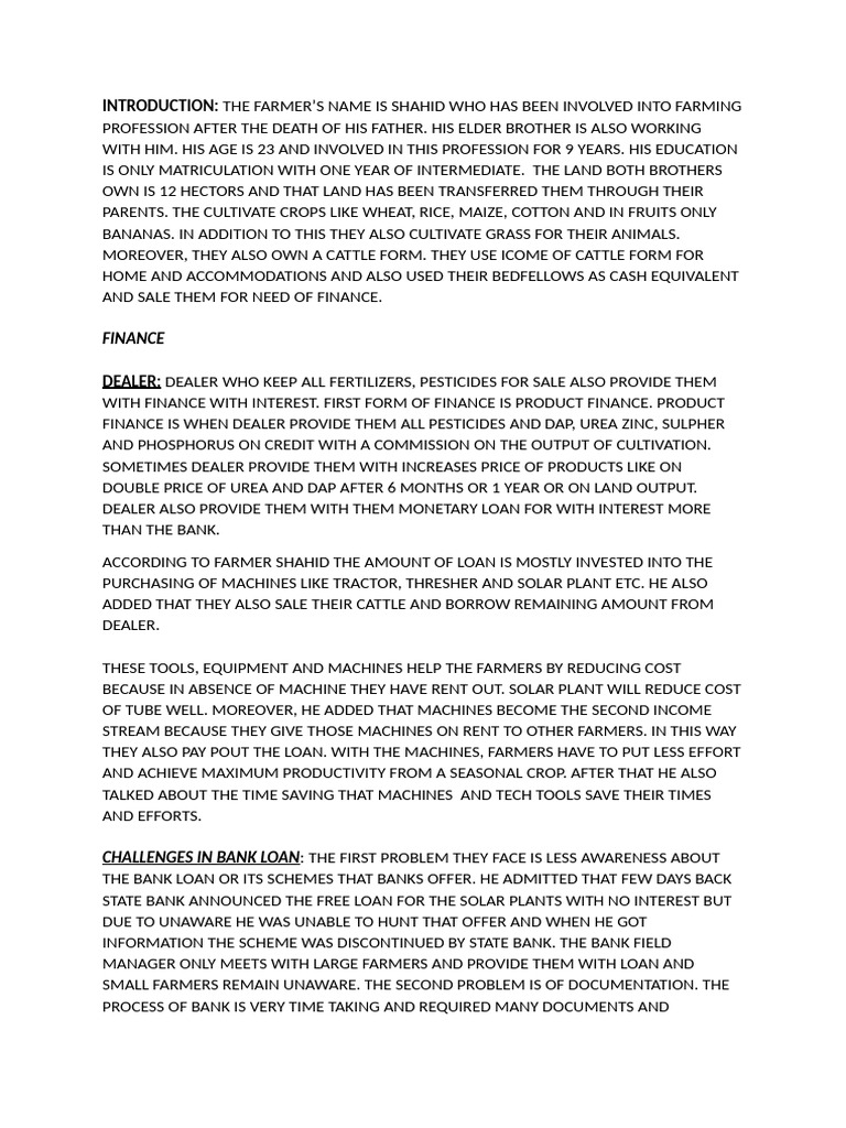 Farmers Interview | PDF