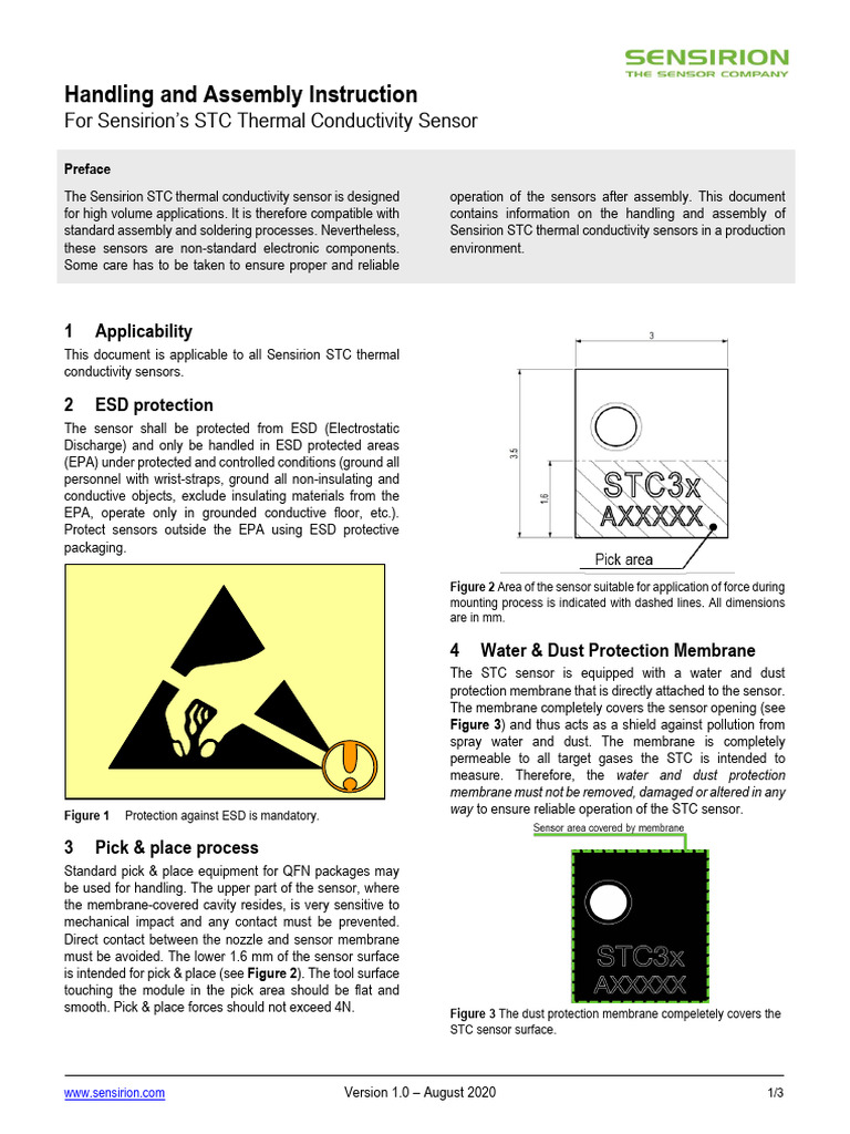 STC Thermal Conductivity Sensor Assembly Guide | PDF | Electrostatic ...