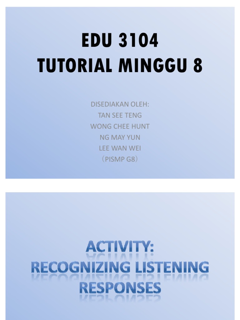 EDu Tutorial - Week 8 | PDF