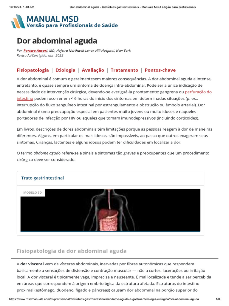 Dor Abdominal Aguda | PDF