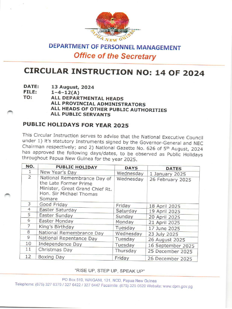 Circular Instruction N0 14 0F 2024 | PDF
