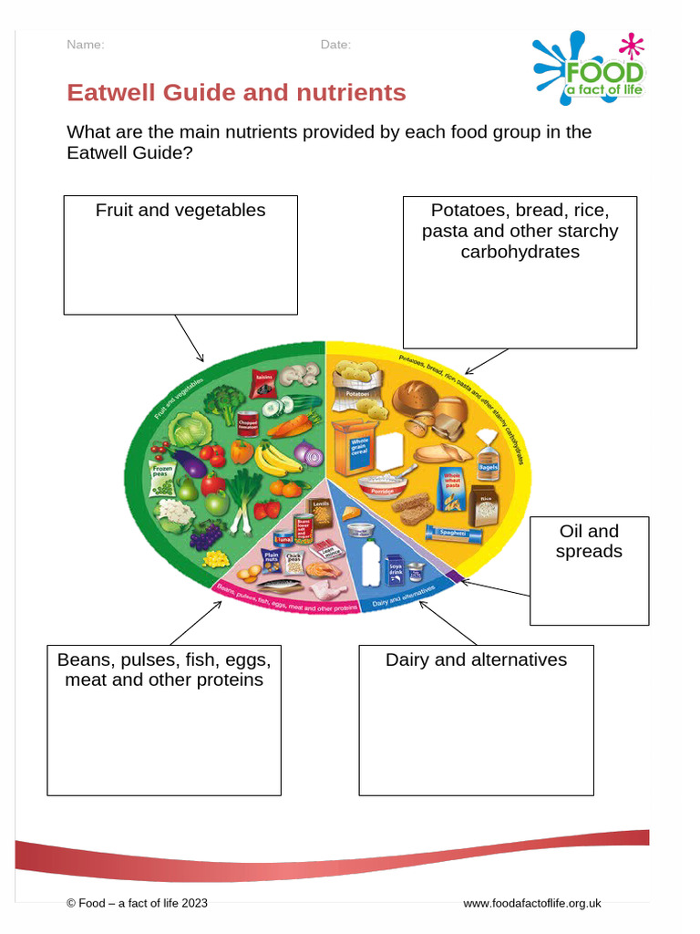 Eatwell Guide and Nutrients Ws 711he4 | PDF