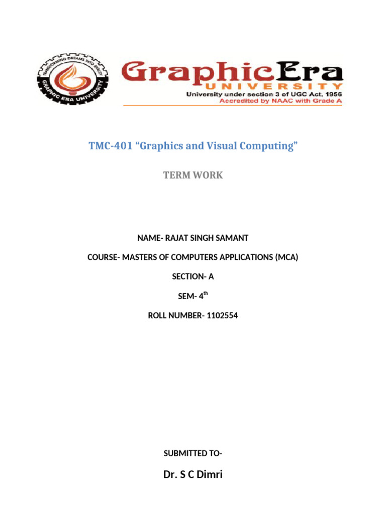 TMC-401 Graphics and Visual Computing | PDF