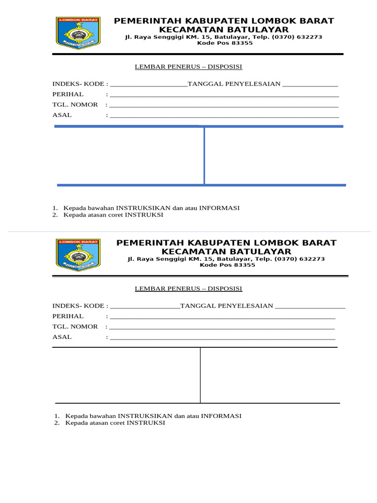 Lembar Disposisi Pdf
