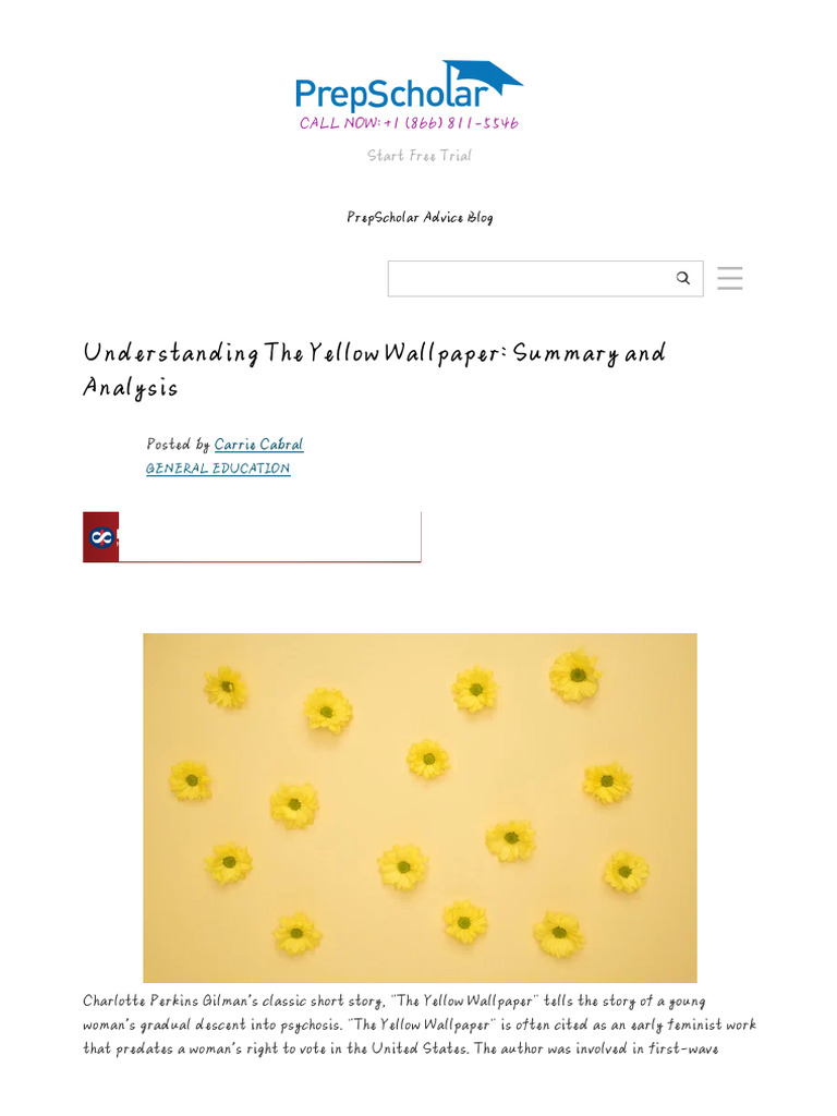 Understanding The Yellow Wallpaper - Summary and Analysis PrepScholar | PDF