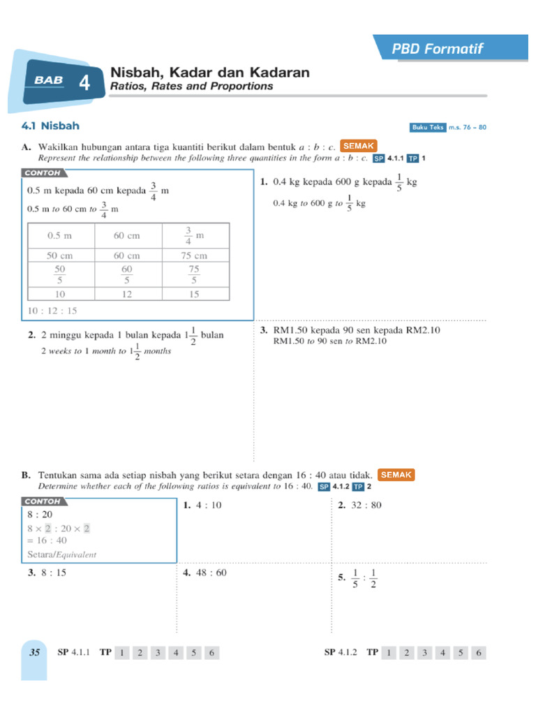 Bab 4 Nisbah, Kadar Dan Kadaran | PDF