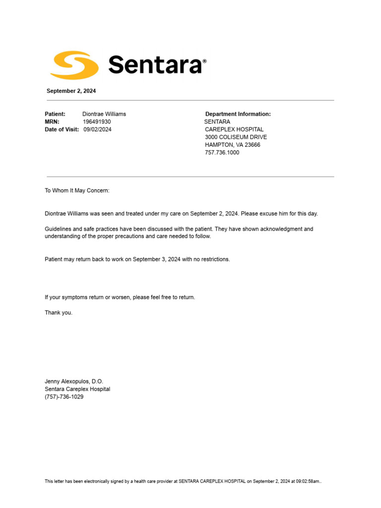 Diontrae Sentara | PDF