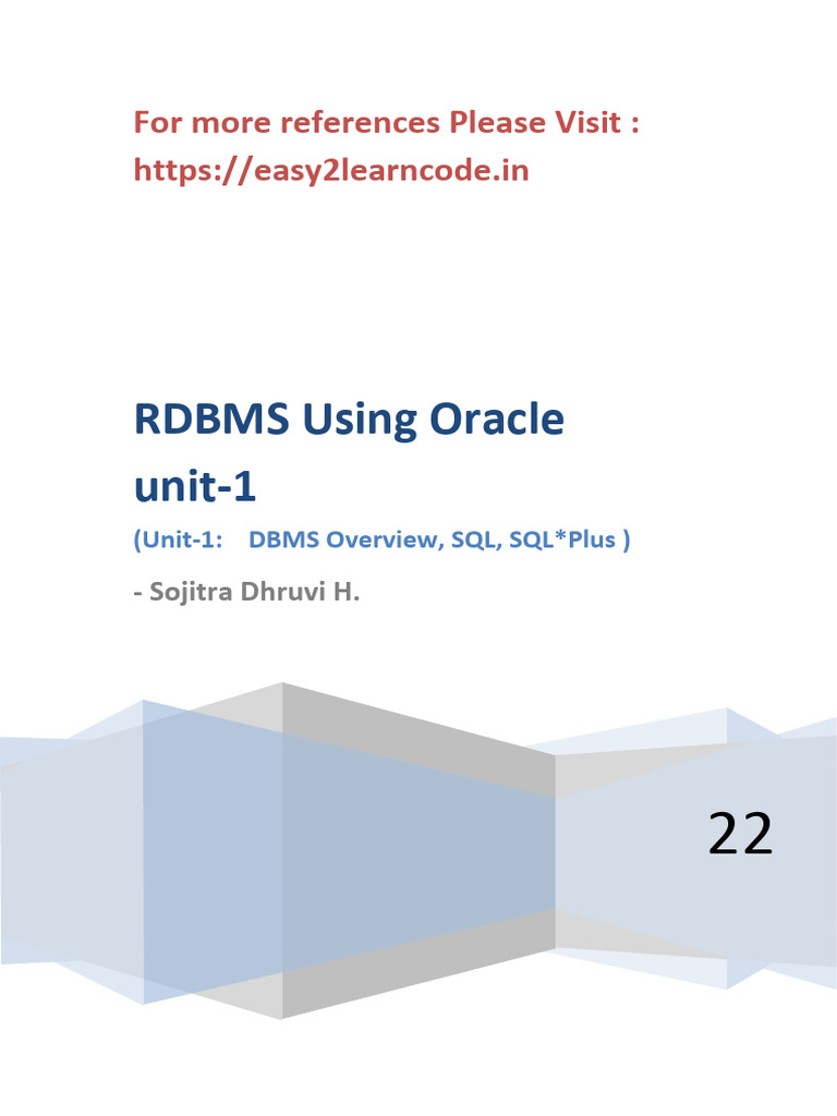 Unit 1 Final Pdf Relational Database Databases