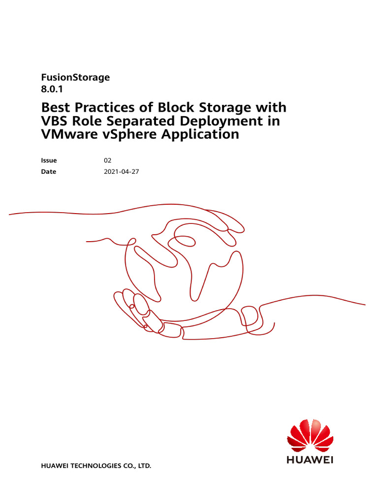 Best Practices of FusionStorage 8.0.1 Block Storage With VBS Role Separated Deployment in VMware ...