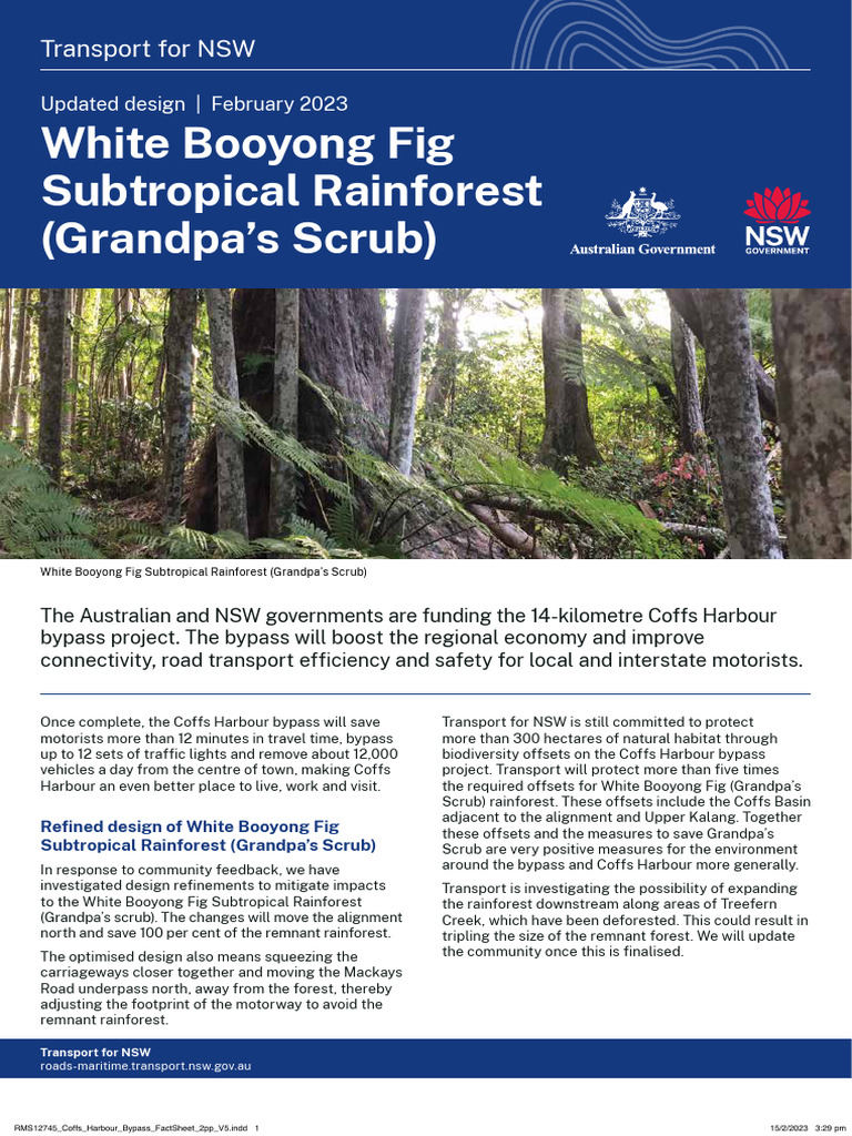 White Booyong Fig Subtropical Rainforest Factsheet_0 | PDF