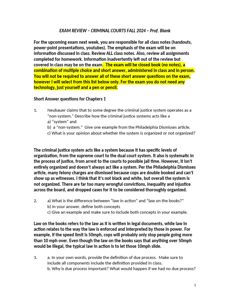 Exam 1 Review Fall 2024-Ben Haughton | PDF