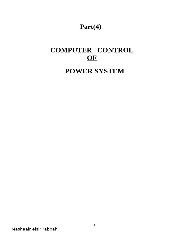 Computer Control in Power Systems | PDF | Electrical Substation | Computers