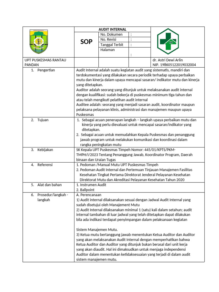 Sop Sop Internal | PDF