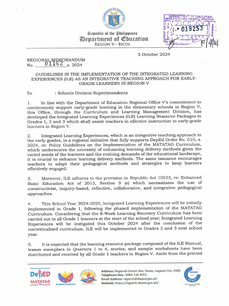 RM - 1162 S - 2024 Guidelines in The Implementation of The Integrated ...