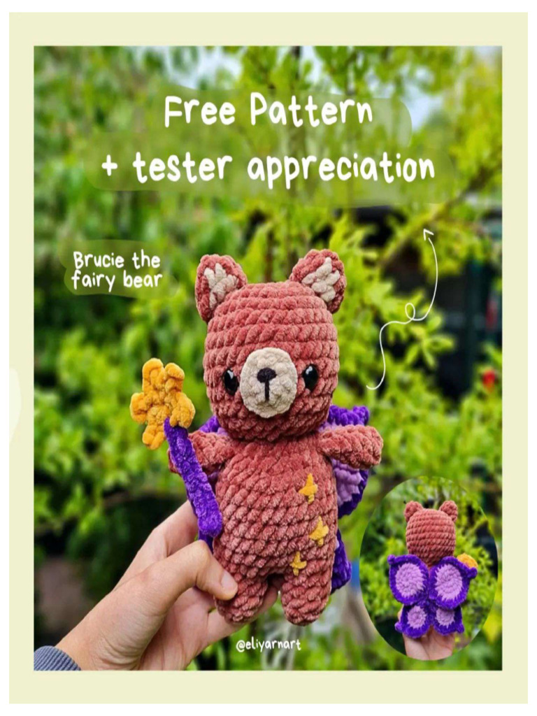 Wizard Bear With Butterfly Wings PDF Pattern 1 | PDF