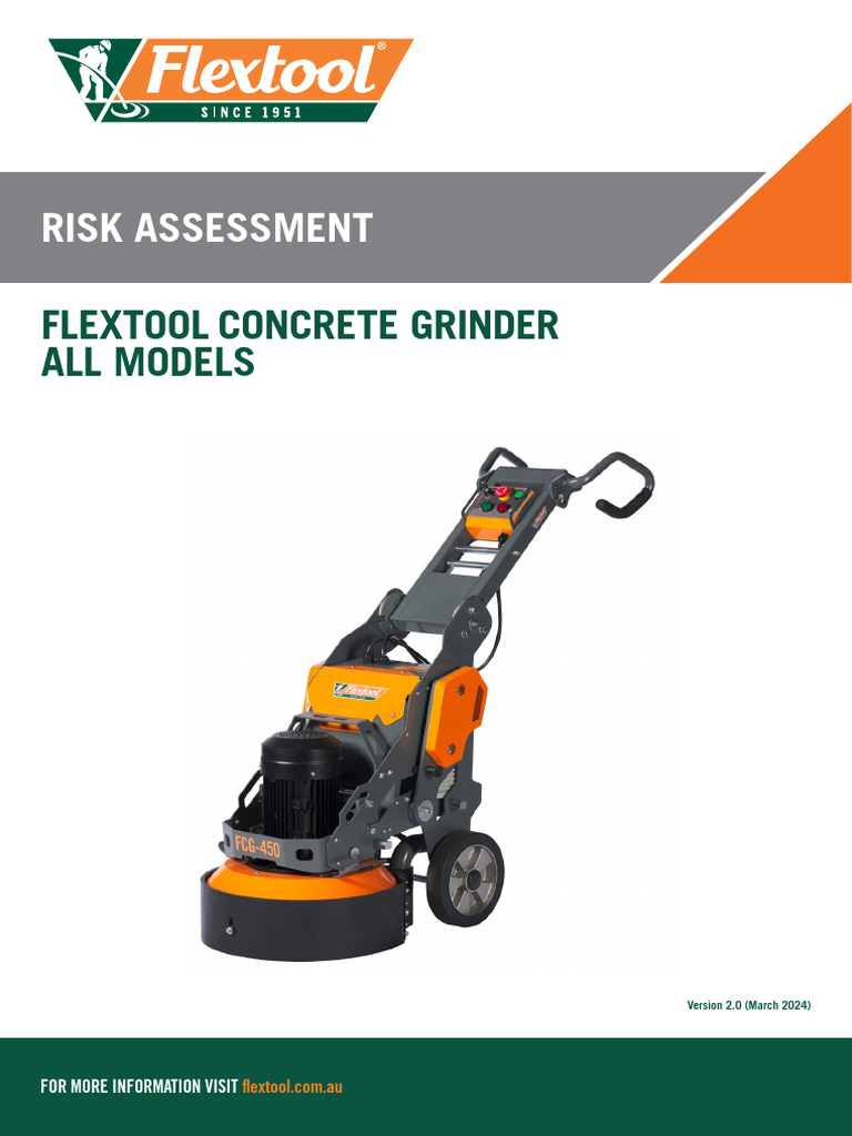 Risk Assessment Flextool Concrete Grinder v2 0 | PDF