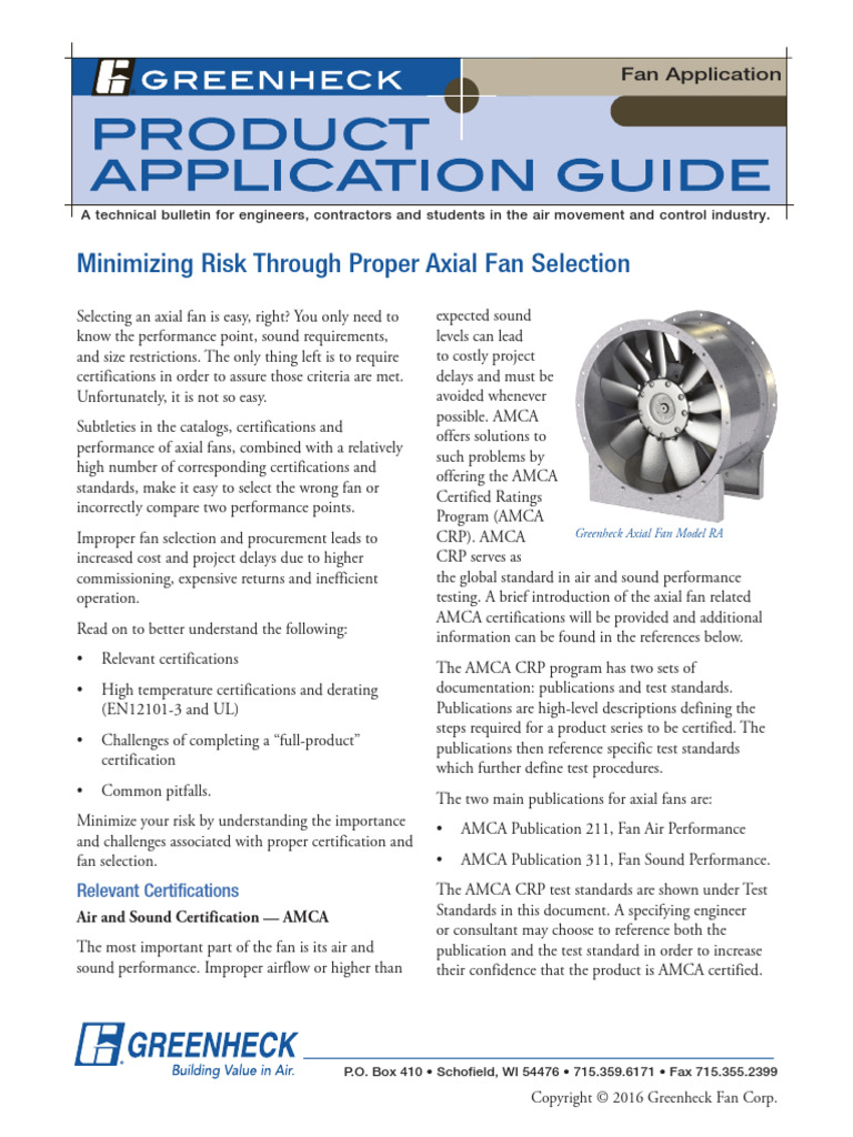 Axial Fan Selection | PDF