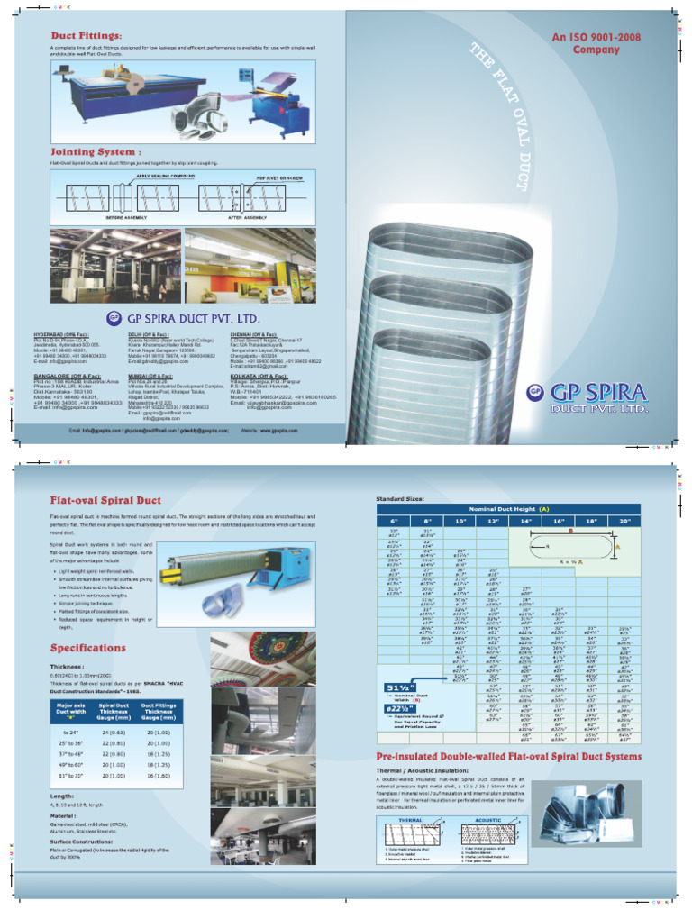 Spiral Flat Oval Duct GP Spira | PDF