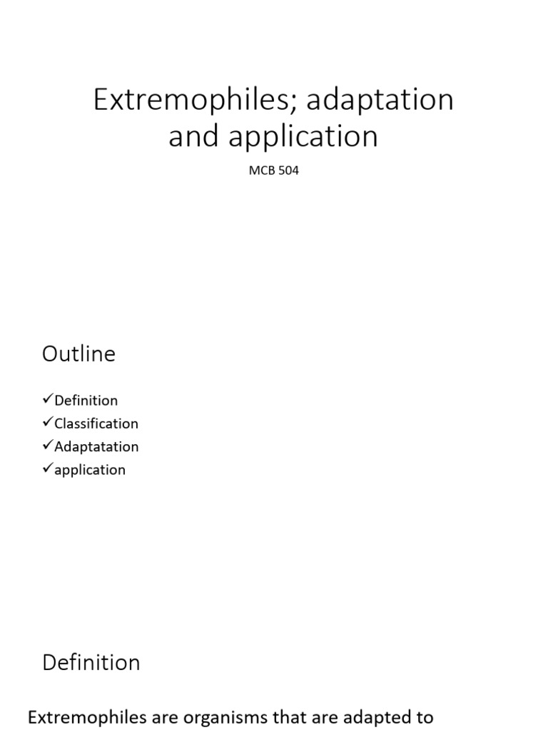Extremophiles: Adaptations and Applications | PDF | Cell Membrane ...