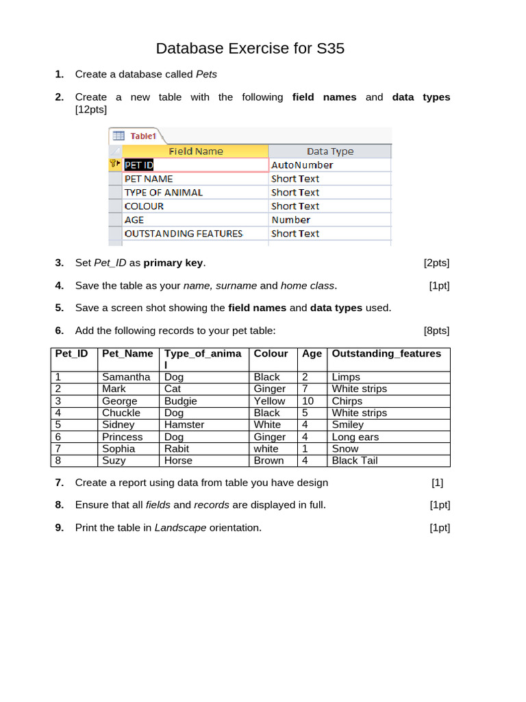 Database Exercise - S35 | PDF