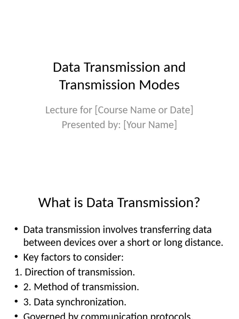 Data Transmission Lecture | PDF
