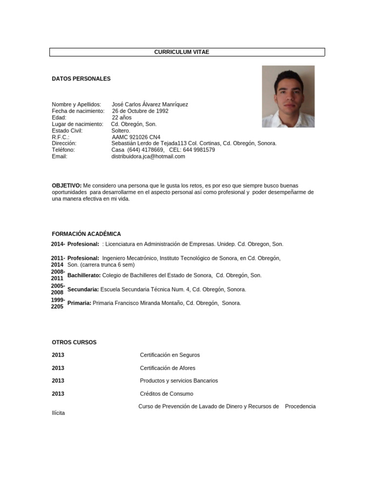 Curriculum - José Carlos | PDF