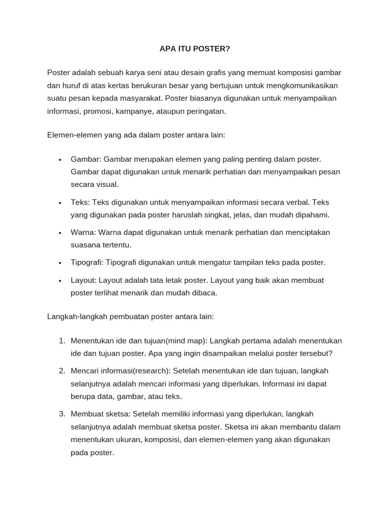 Apa Itu Poster | PDF