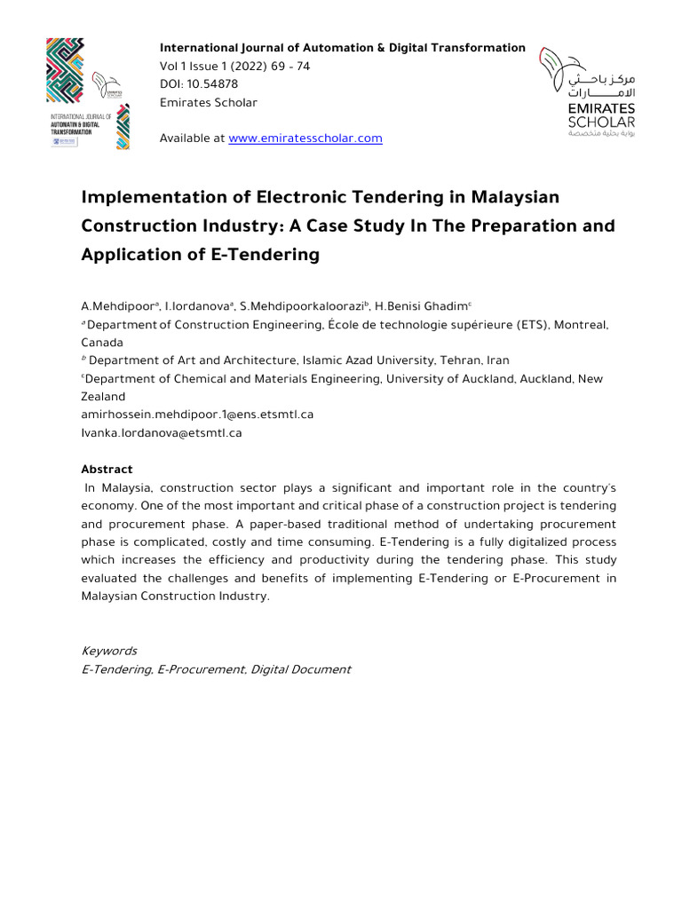 Implementation_Of_Electronic_Tendering_In_Malaysia | PDF