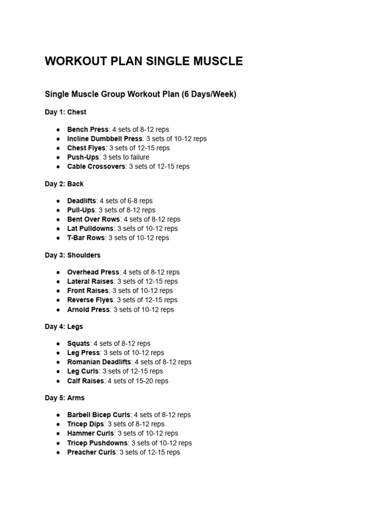 Workout Single Muscle | PDF