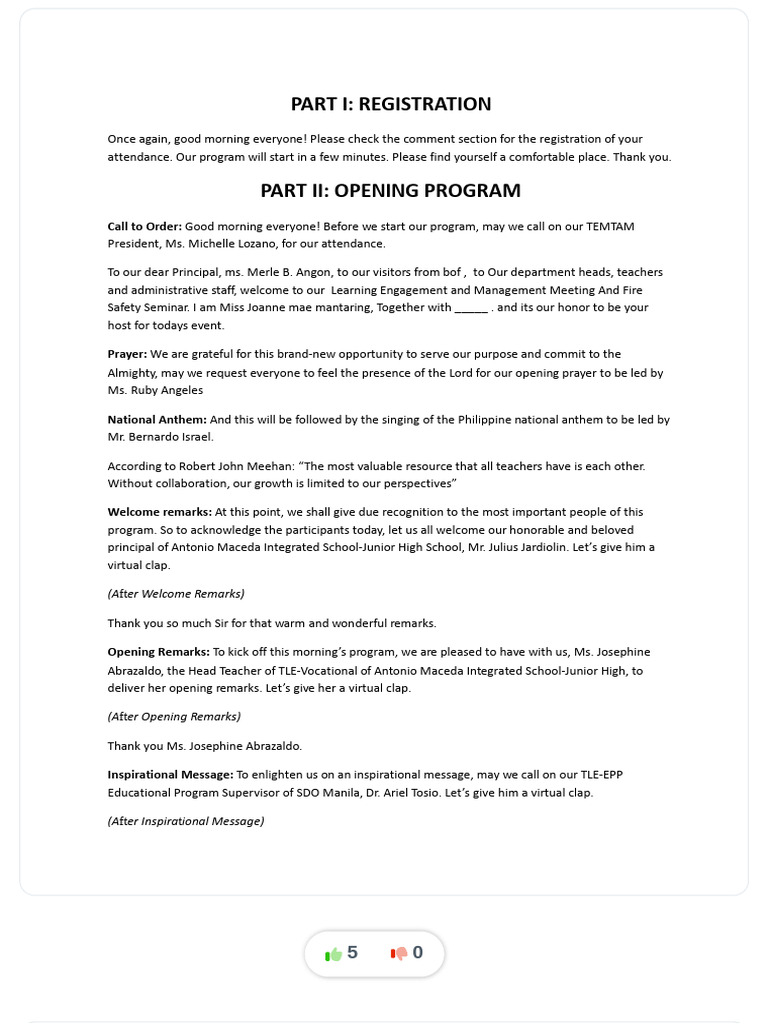 Emcee Copy Emcee Sample Script - Compress | PDF