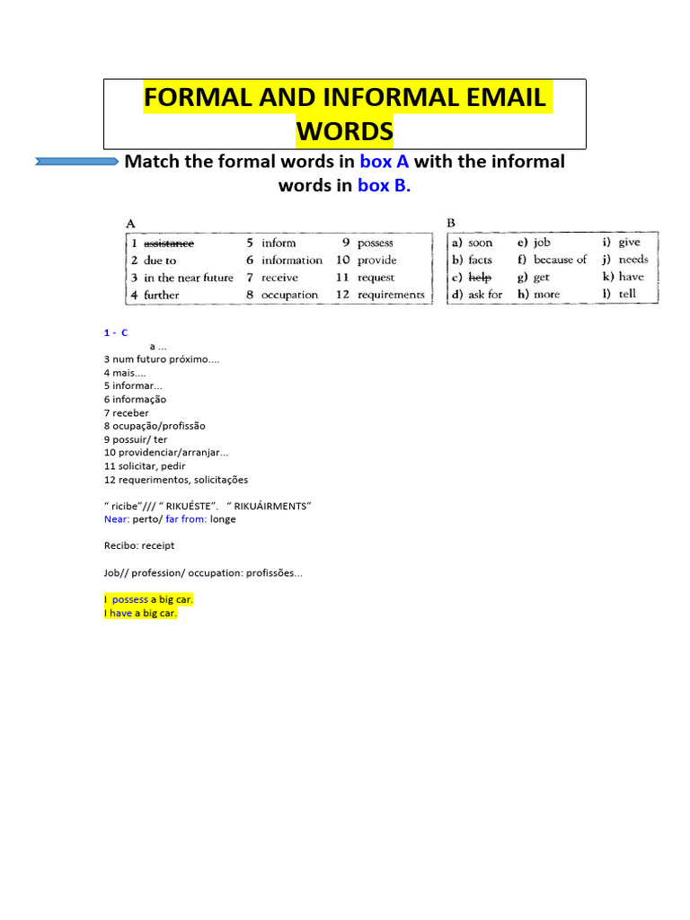 Maria-Morais_FORMAL_AND_INFORMAL_EMAIL_WORDS | PDF