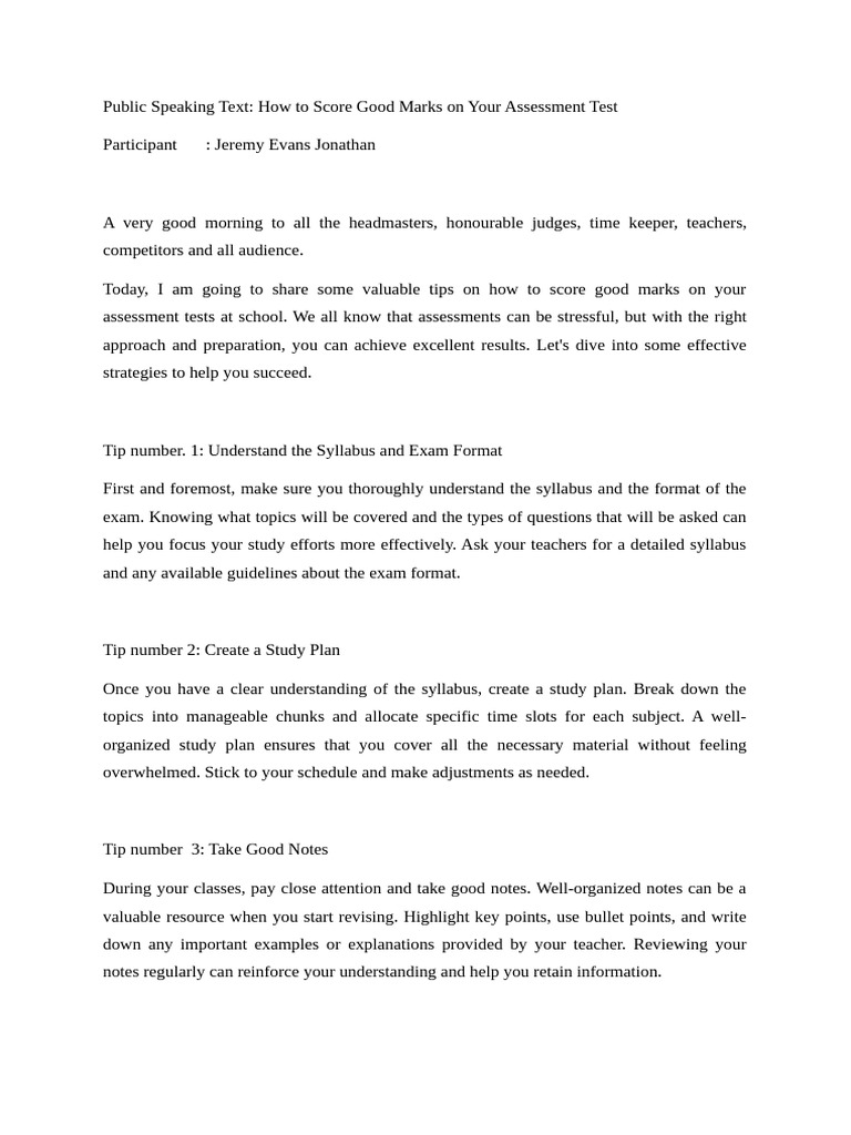 Public Speaking Text | PDF