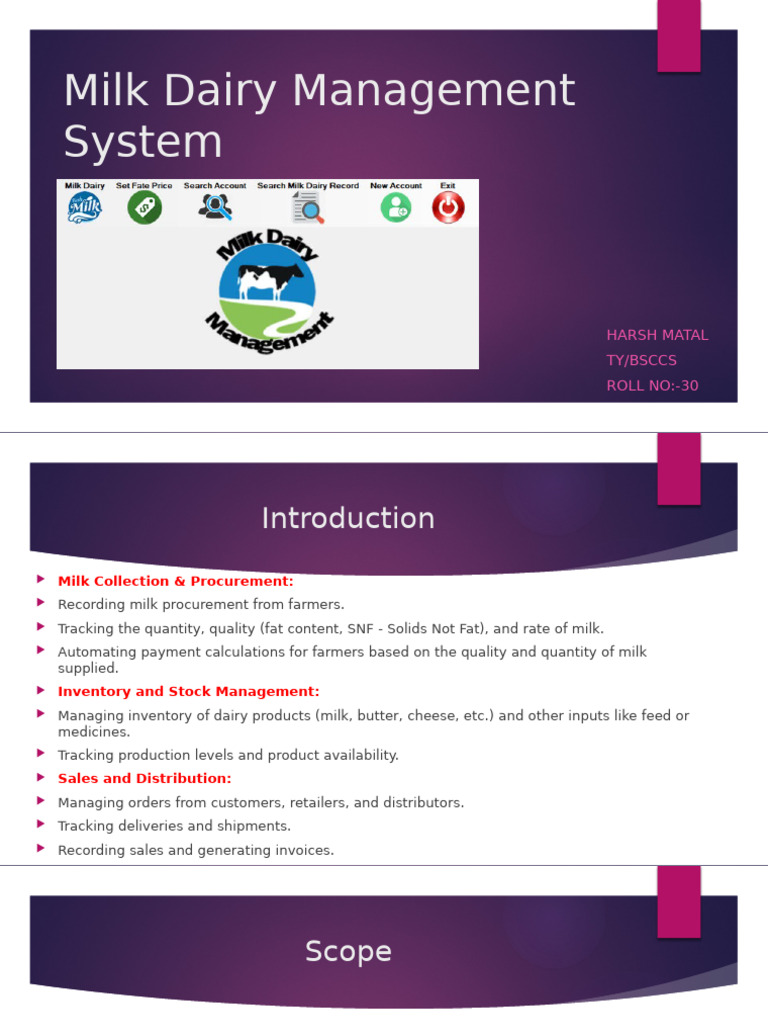 Milk Dairy Management System | PDF