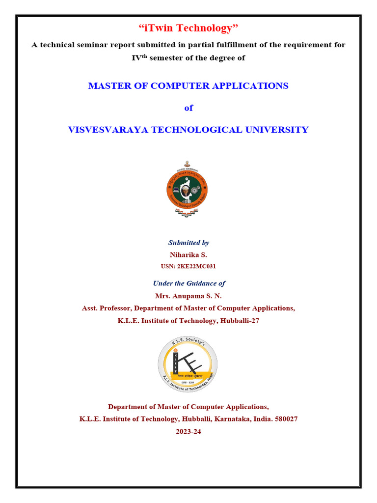 iTwin Technology Seminar Report | PDF