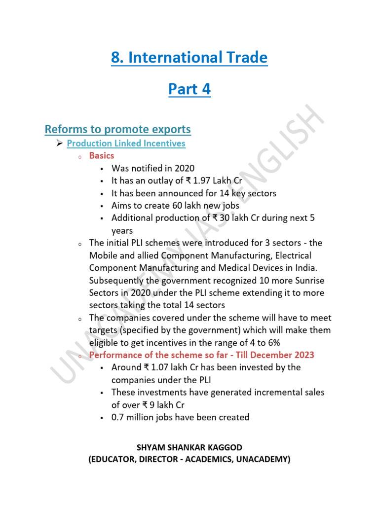 8 International Trade Notes Part 4 1725270135861 | PDF