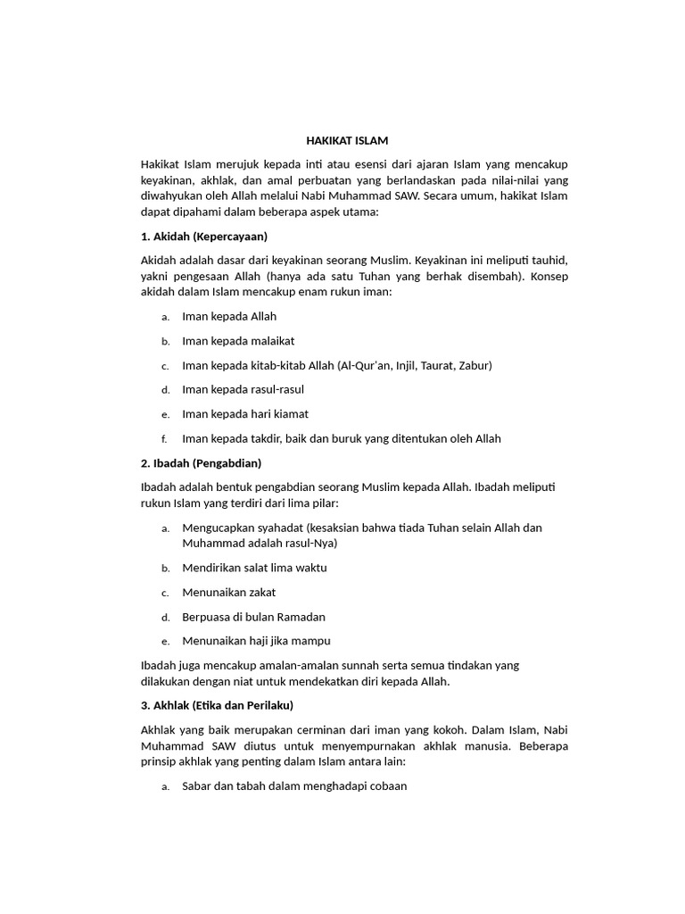 Hakikat Islam | PDF