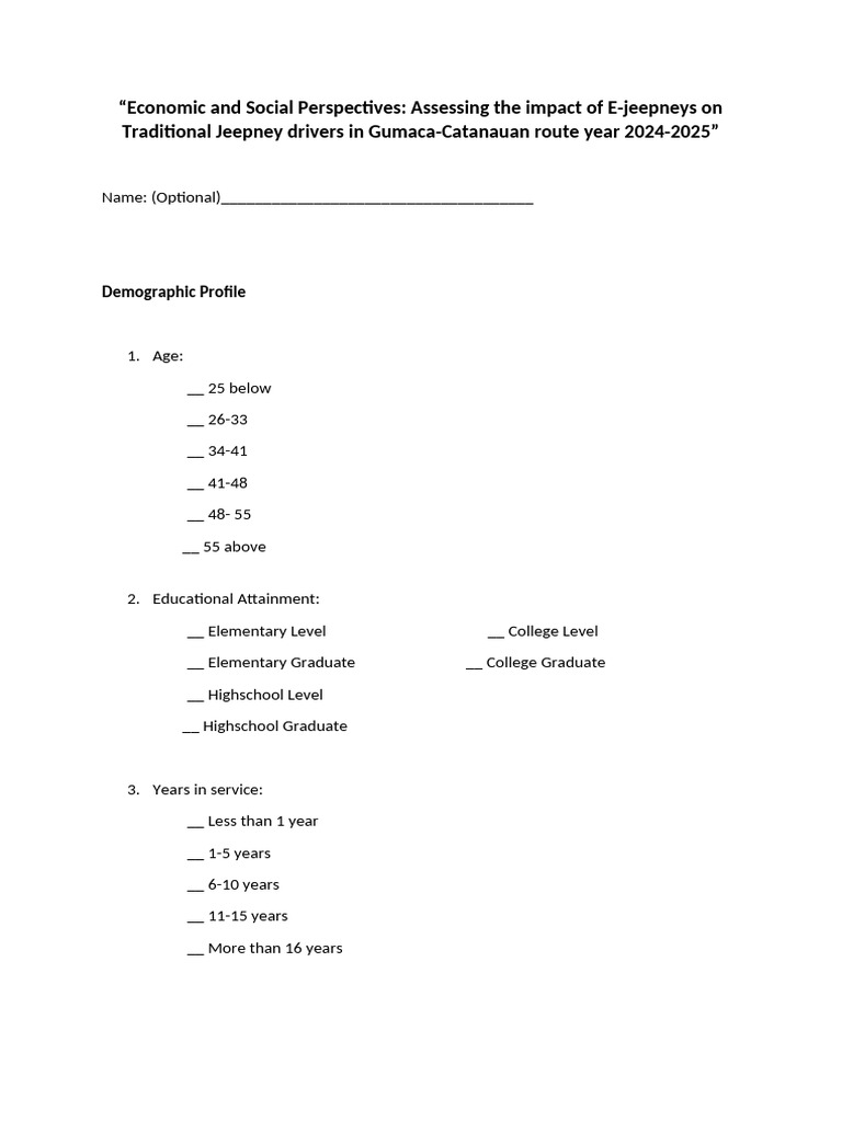 Questionnaire g12 1 | PDF