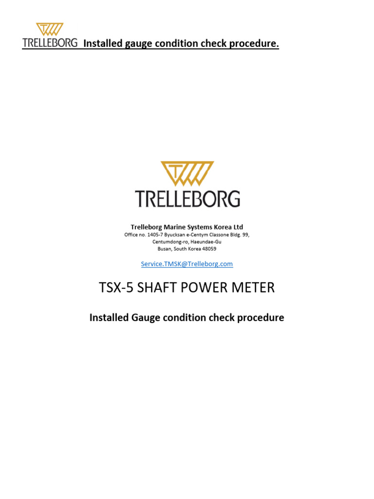 Installed Gauge Condition Check Procedure | PDF