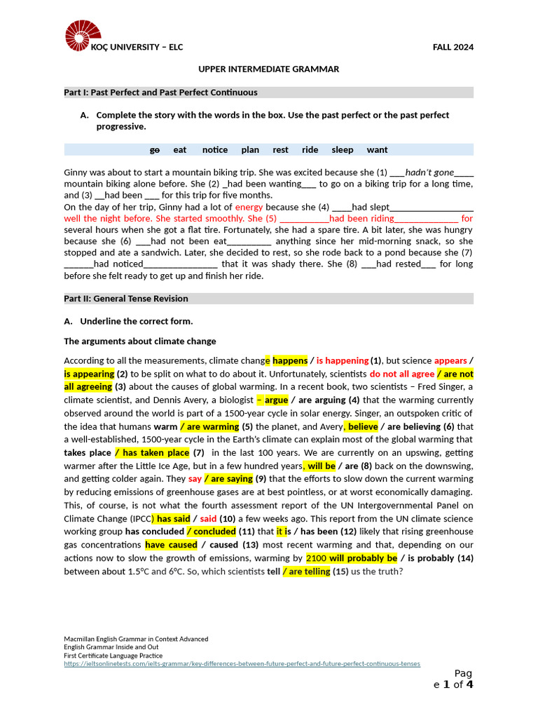 UI_Supp.Grammar_Tense Revision 2 | PDF