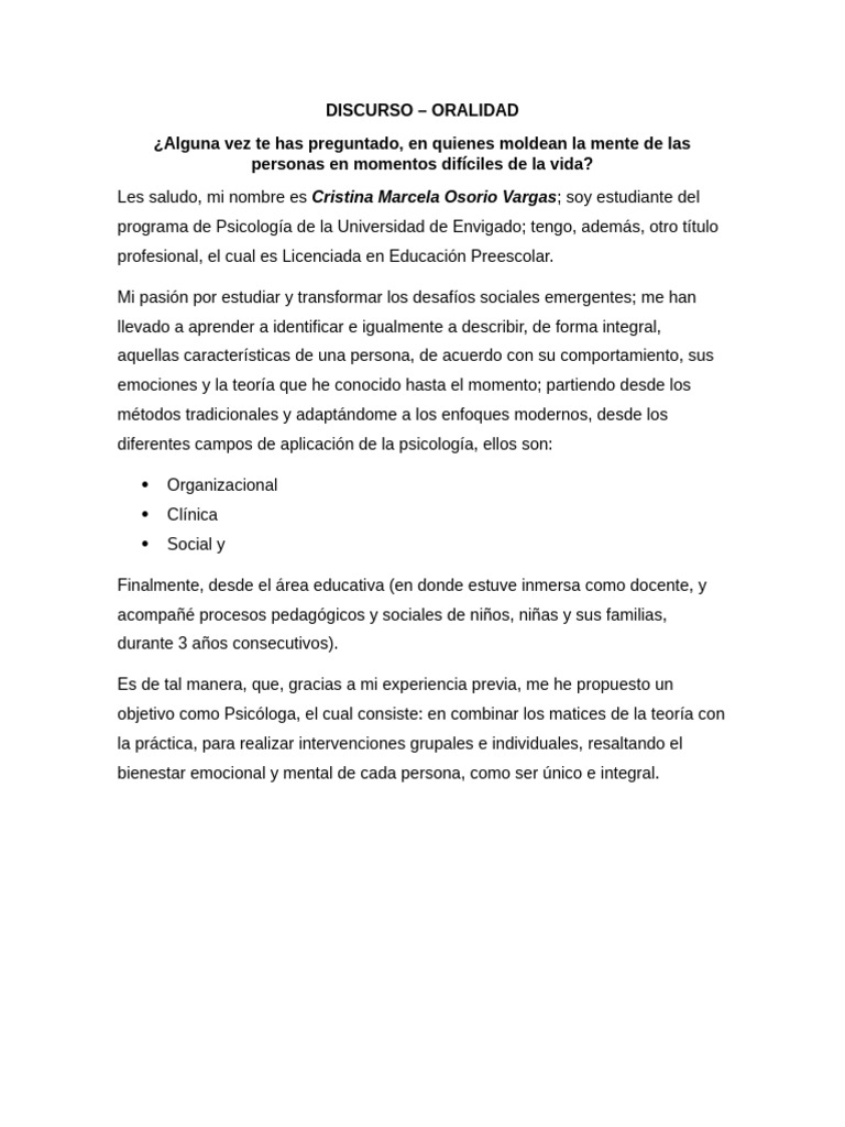 Discurso | PDF
